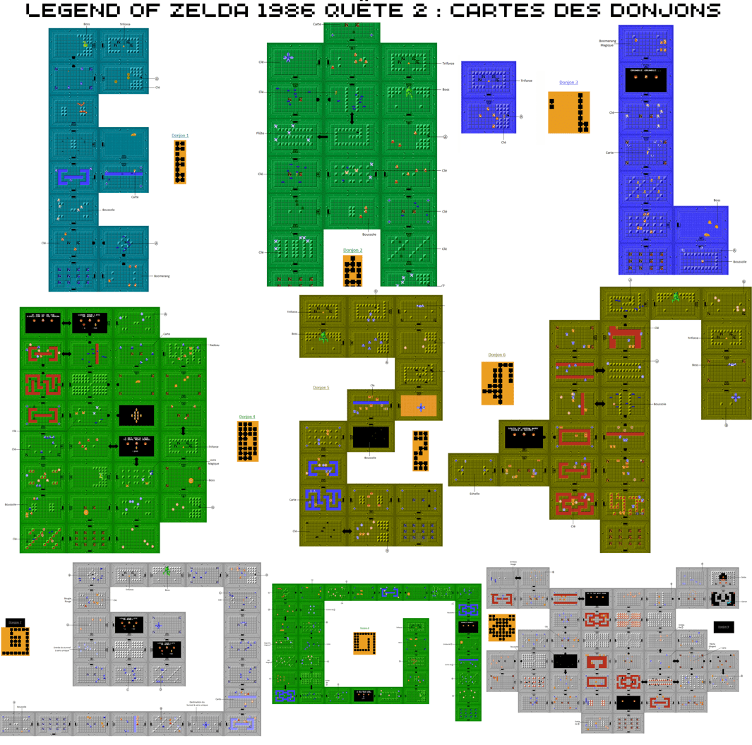 🔥 The Legend of Zelda 1986 : Cartes complètes (donjons, zones…)